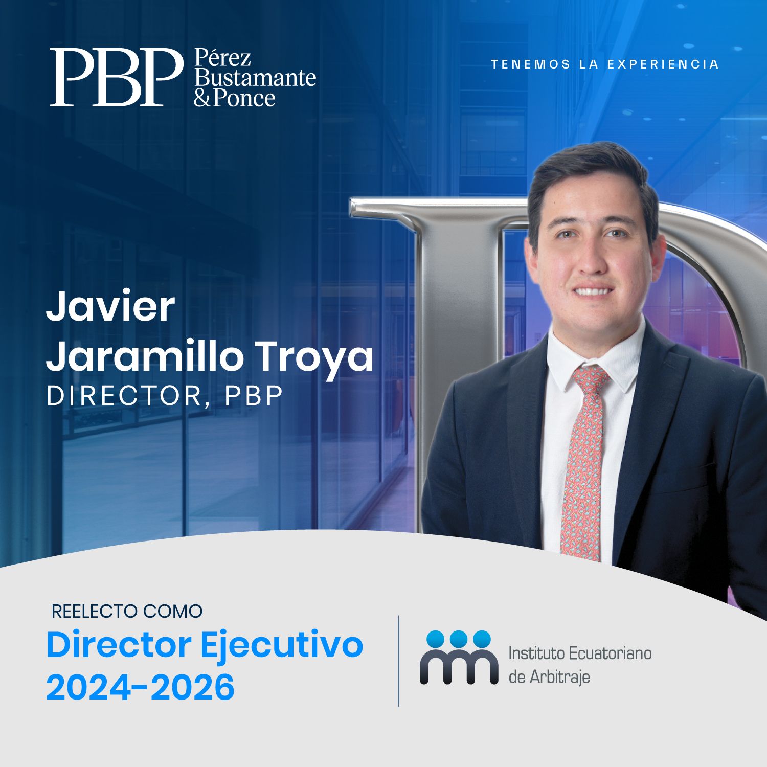 Javier Jaramillo Director del Instituto (IEA) para el período 2024-2026